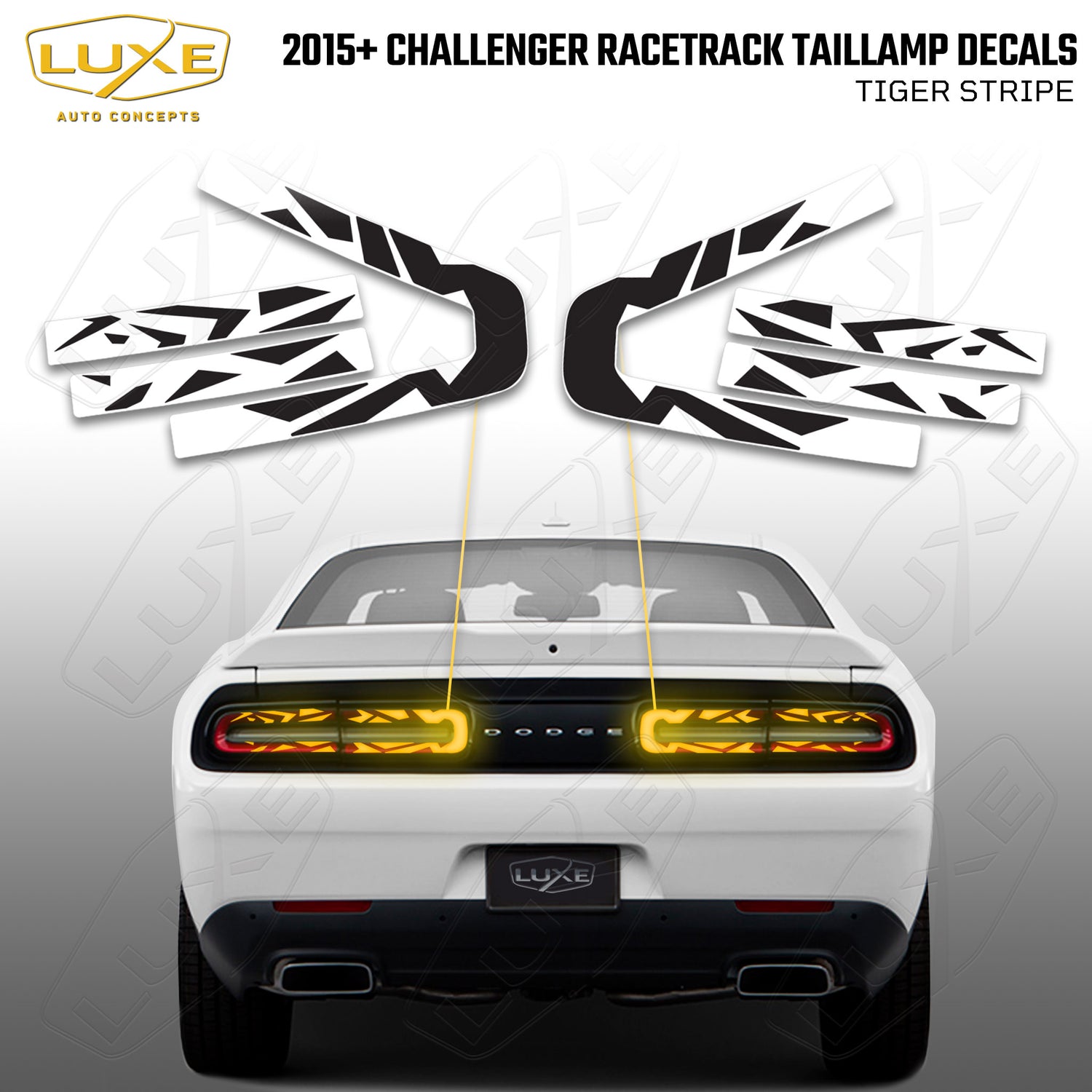 Challenger Racetrack Taillamp Decals - Tiger Stripe Kit – Luxe Auto ...