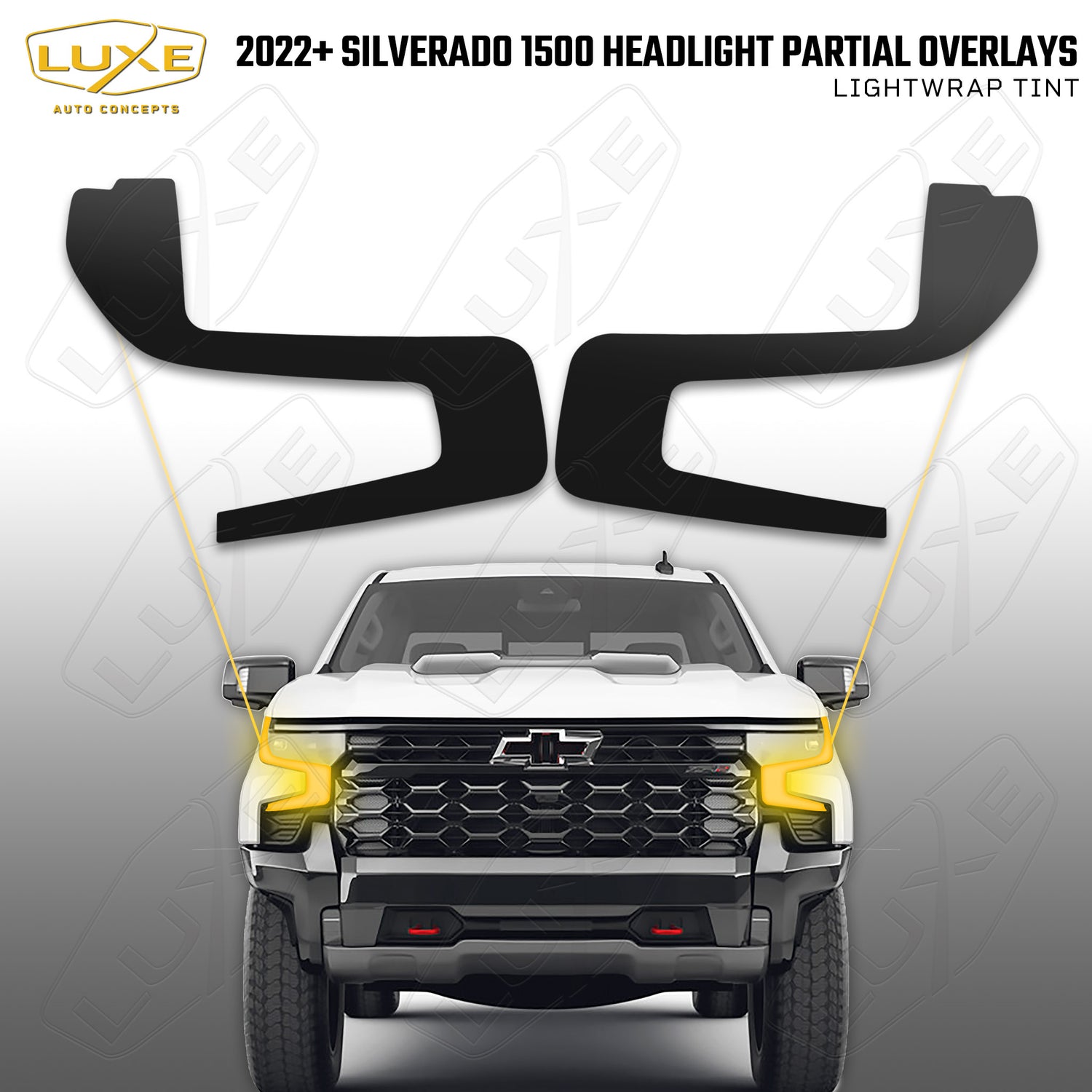 Silverado 1500 Headlight Partial Overlays Kit – Luxe Auto Concepts